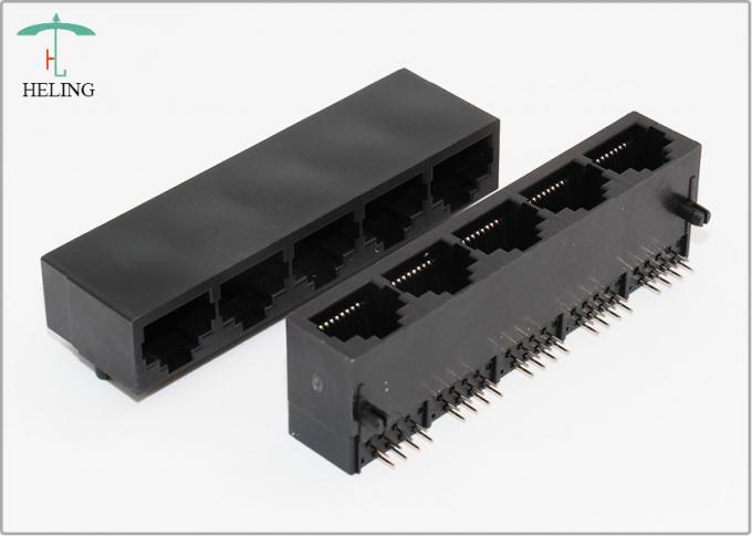 Czarna obudowa Modular Jack 1 x 5 portów RJ45 Multiport Connector do ...